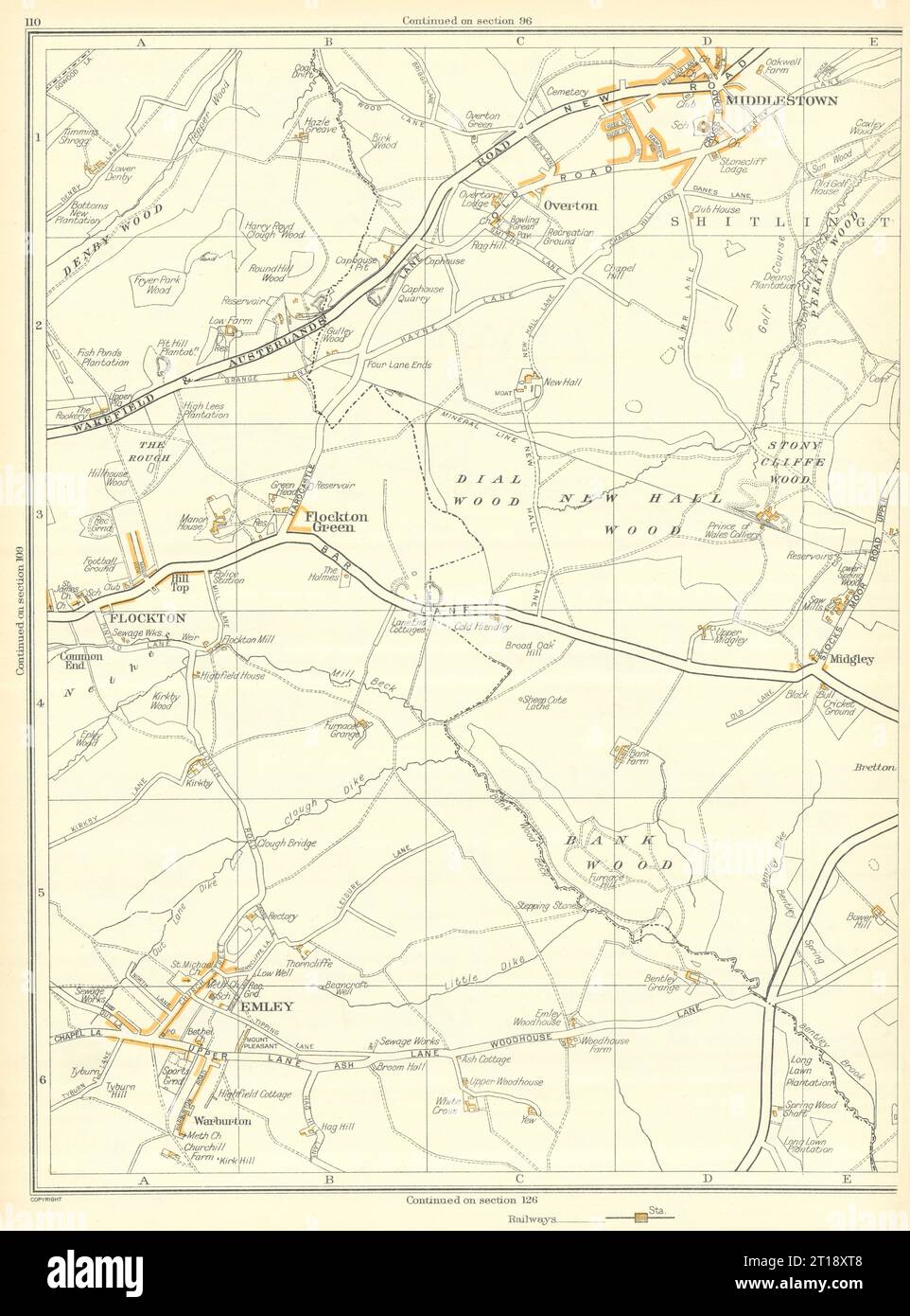 YORKSHIRE Flockton Emley Stony Cliffe Wood Overton Middlestown 1935 old ...