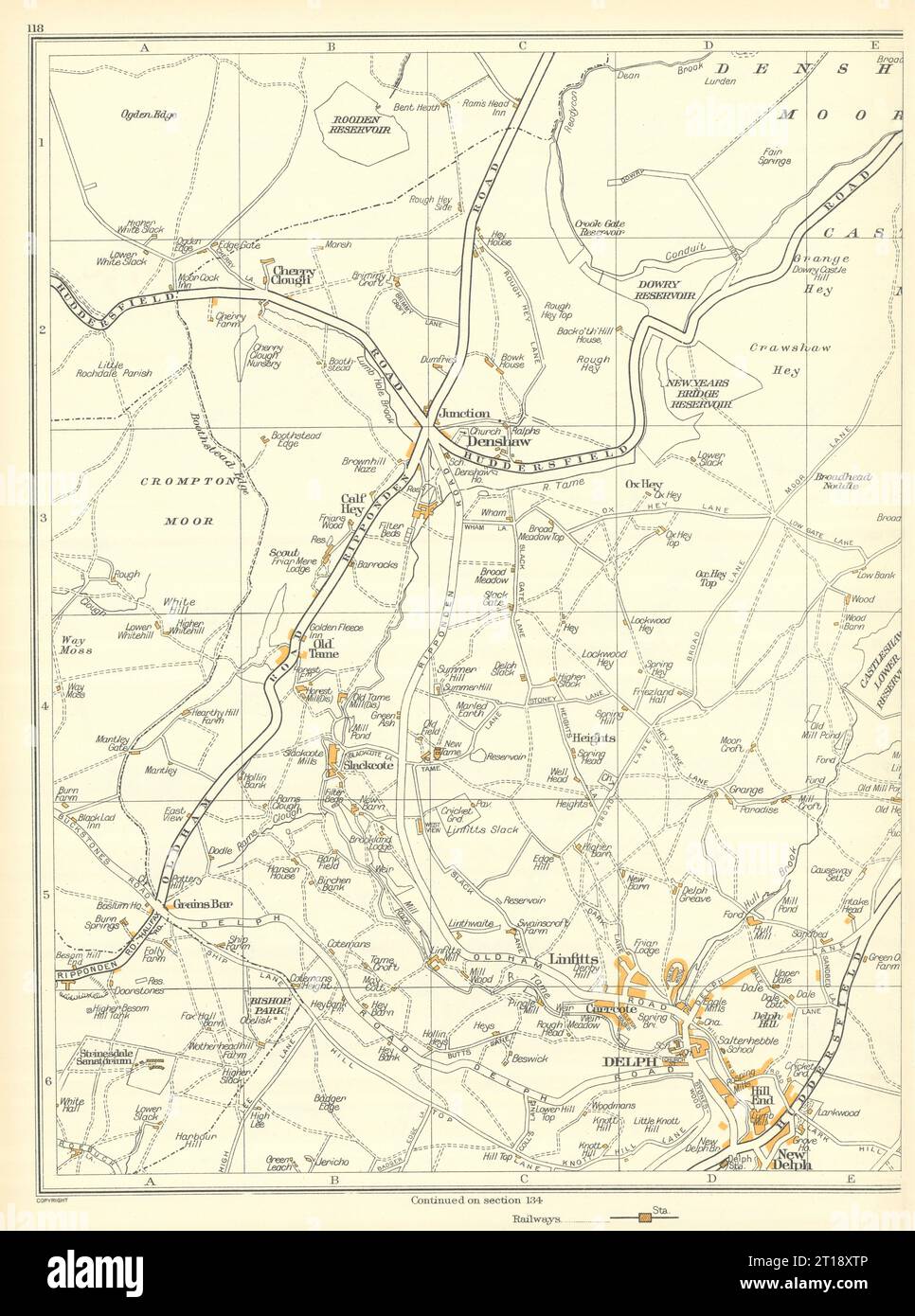 YORKSHIRE Delph Denshaw Linfitts Old Tame Hill End Calf Hey Shaw 1935 ...
