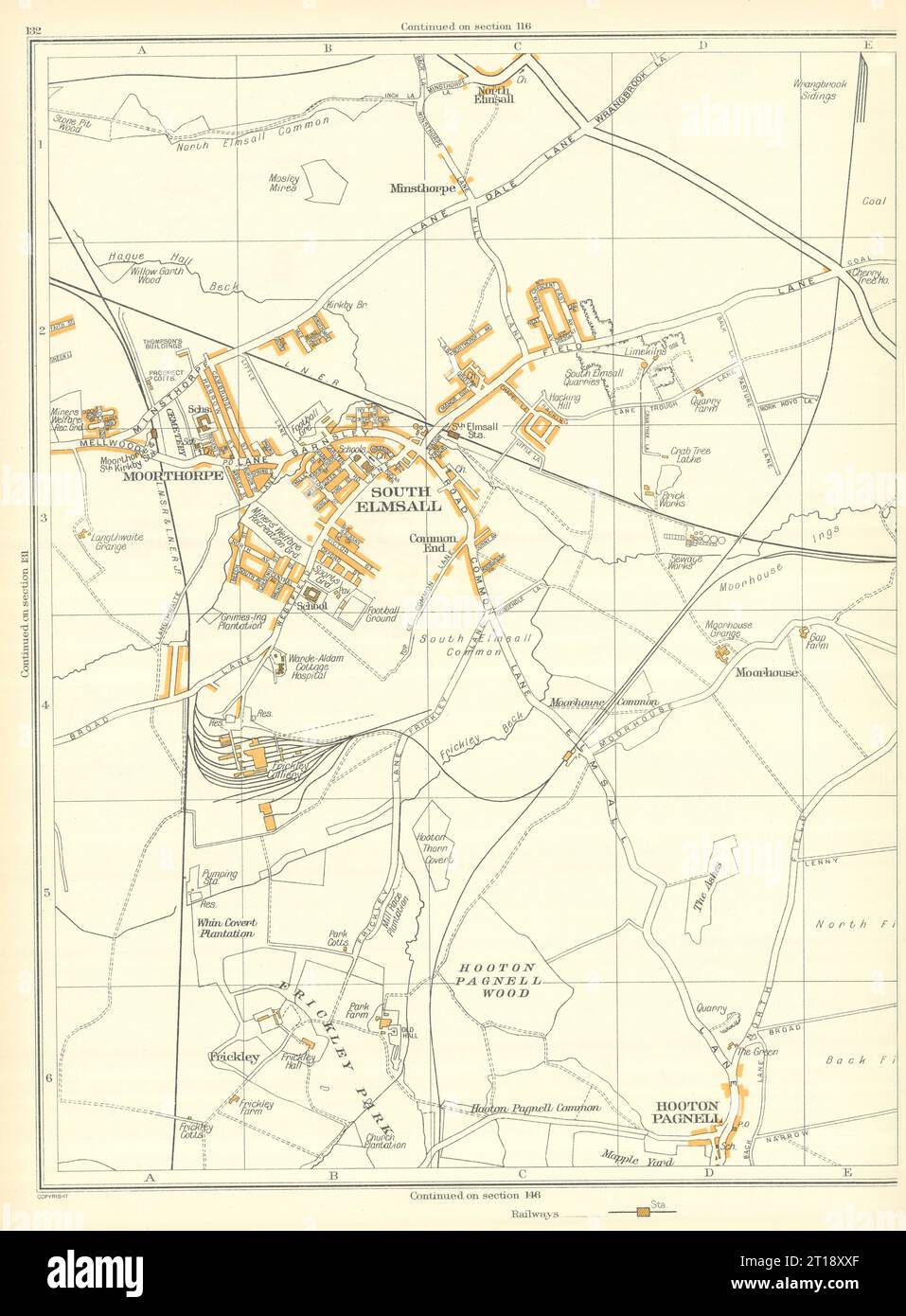 SOUTH ELMSALL Hooton Pagnell Wood Frickley Moorthorpe Minsthorpe 1935 ...