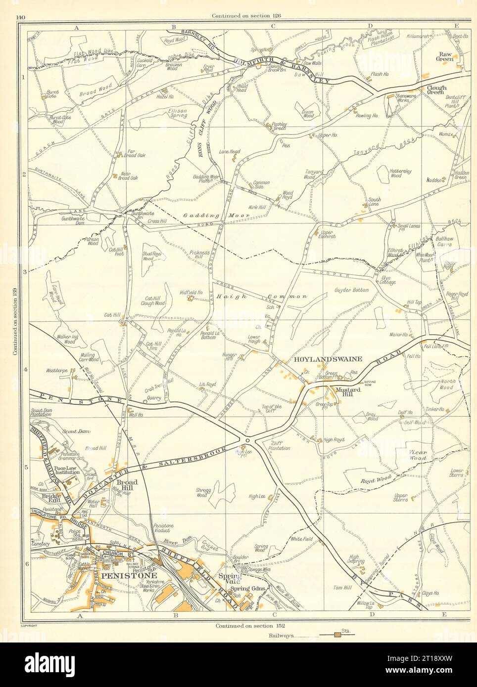 YORKS Penistone Hoylandswaine Mustard Hill Clough Green Raw Cawthorne ...