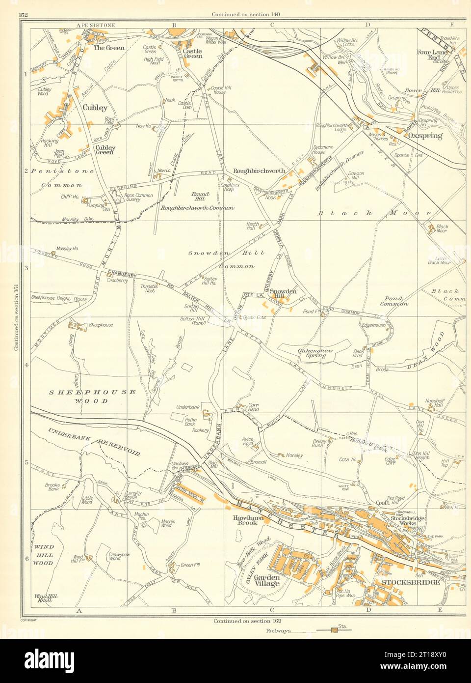 YORKS Stockbridge Gdn Village Snowden Hill Cubley Penistone Oxspring ...