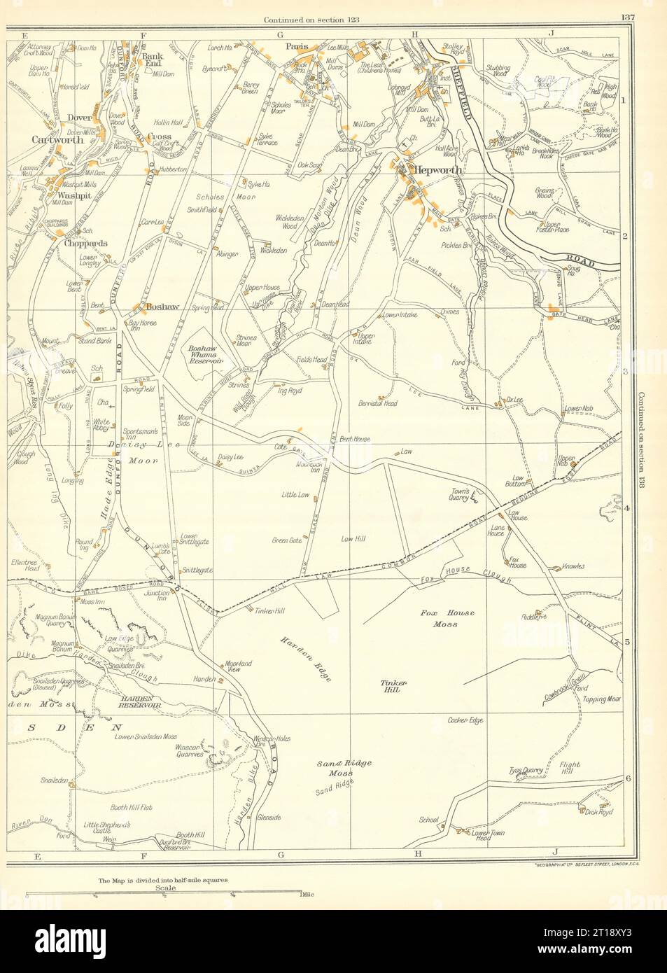 YORKSHIRE Cartworth Hepworth Hade Edge Scholes Washpit Longley 1935 old ...