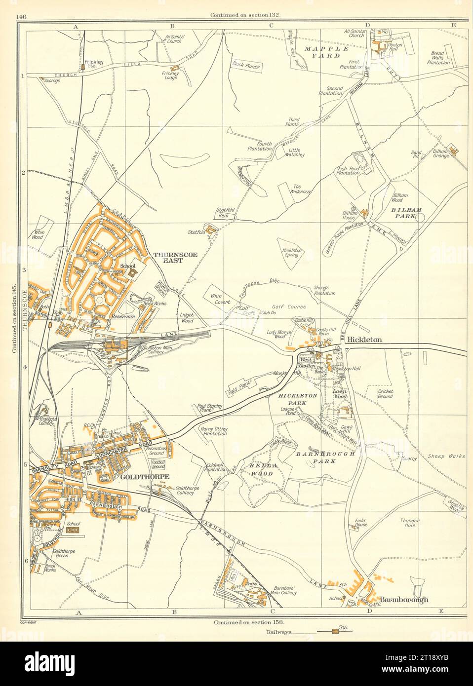 YORKSHIRE Barnburgh Goldthorpe Hickleton Thurscoe Hooton Pagnell 1935 ...