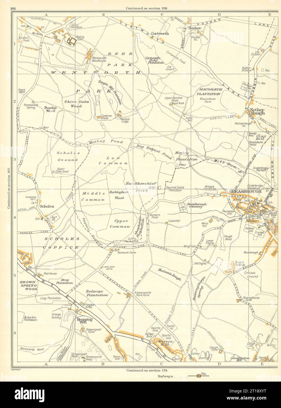 ROTHERHAM Greasebrough Wingfield Kimberworth Park Nether Haugh 1935 old ...