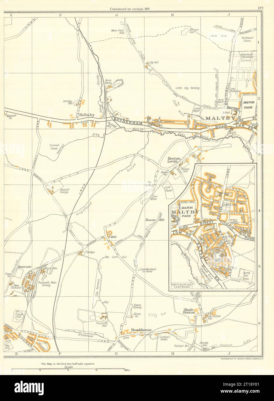MALTBY Brookhouse Hellaby Carr Hooton Levitt Thurcroft Bramley 1935 old ...