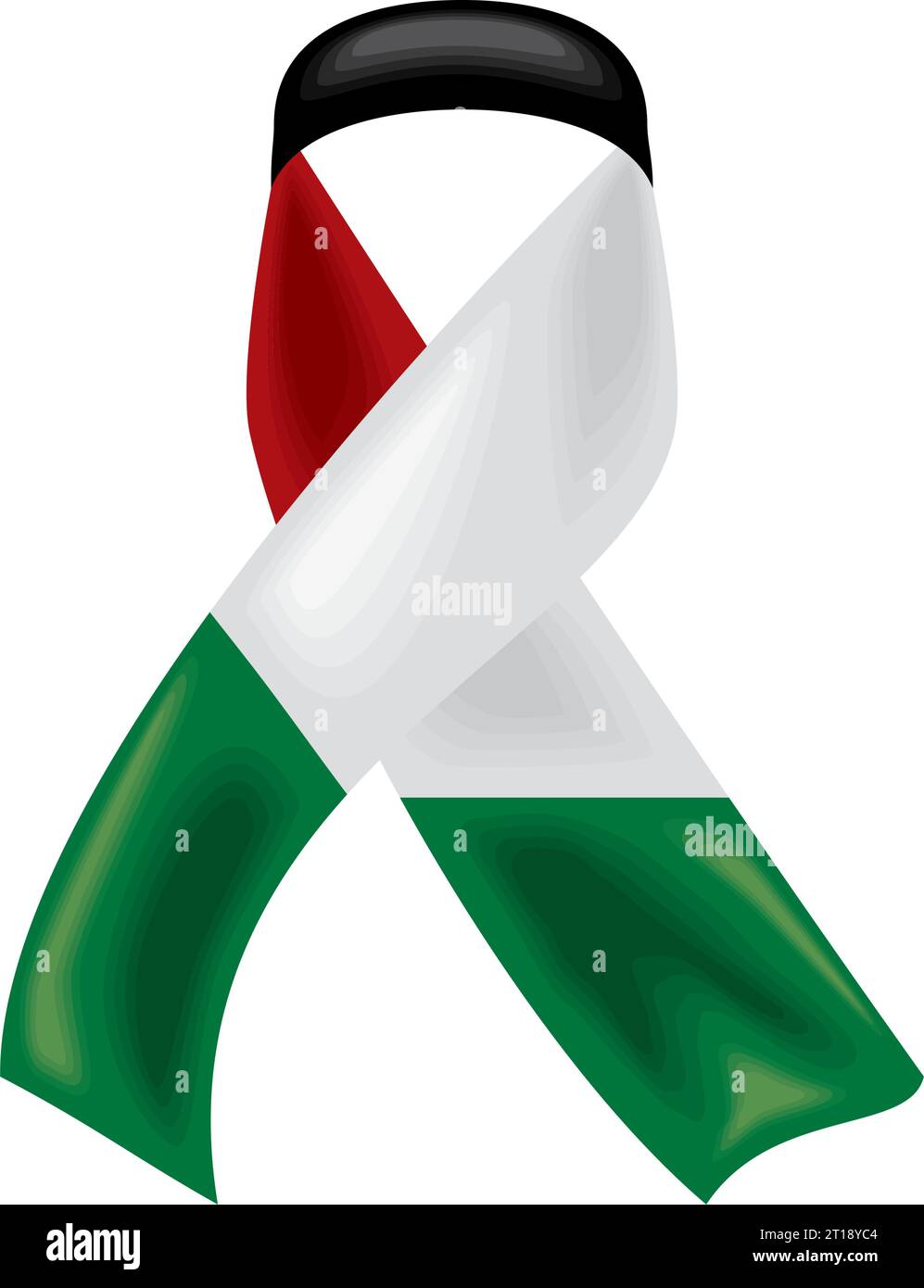 palestine flag in ribbon Stock Vector Image & Art - Alamy