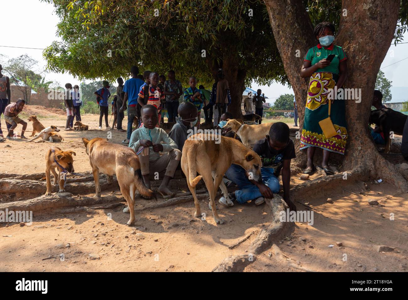 Manica, Mozambique - September 28, 2021: Young children together under ...