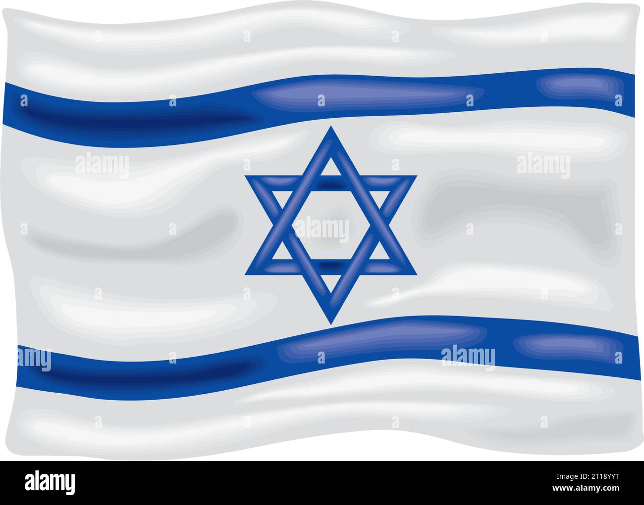 israel flag waving Stock Vector Image & Art - Alamy