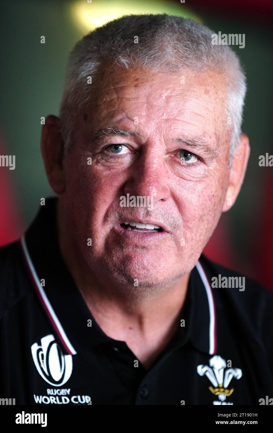 Wales head coach Warren Gatland during a press conference at the Stade ...