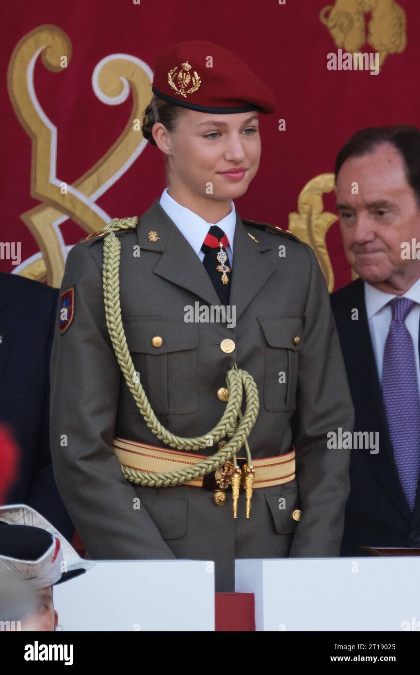 Princess Leonor of Spain attend the National Day Military Parade in ...