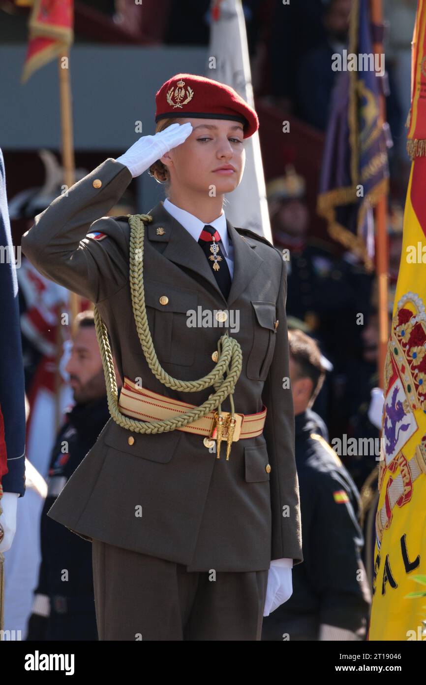 Princess Leonor of Spain attend the National Day Military Parade in ...
