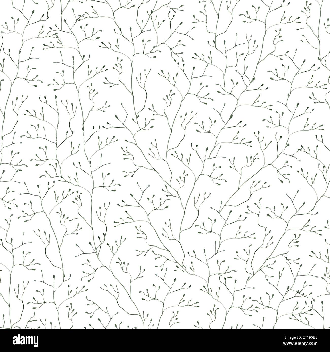 Graphic seamless pattern with elegant and minimalistic branches ...