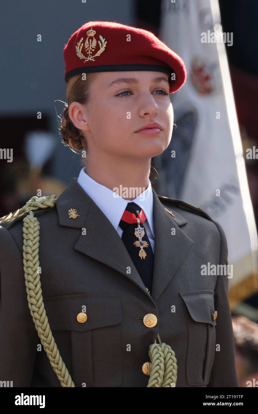 Princess leonor of spain attend the national day military parade hi-res ...