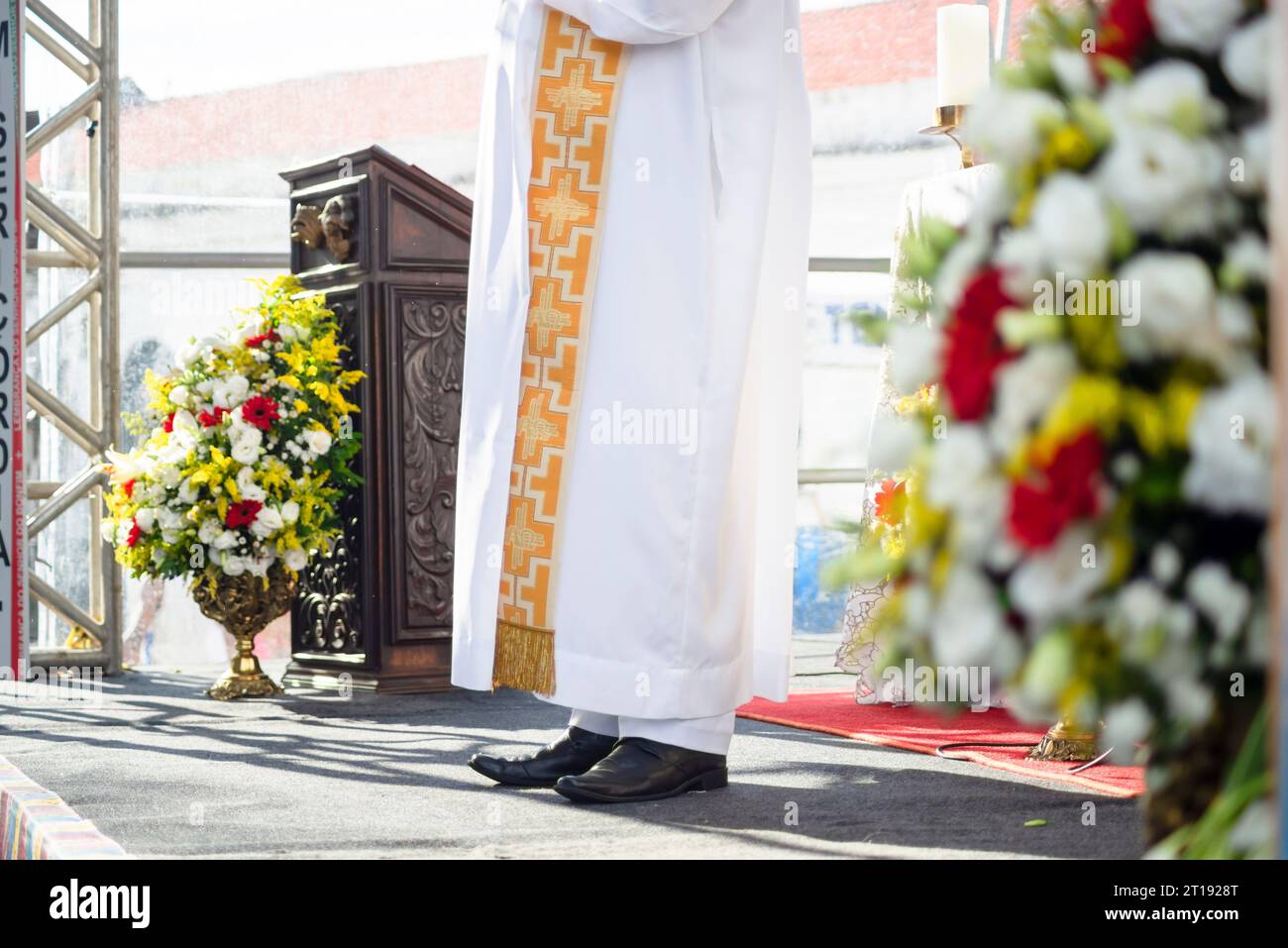 Salvador, Bahia, Brazil - January 07, 2022: Catholic priest is seen ...