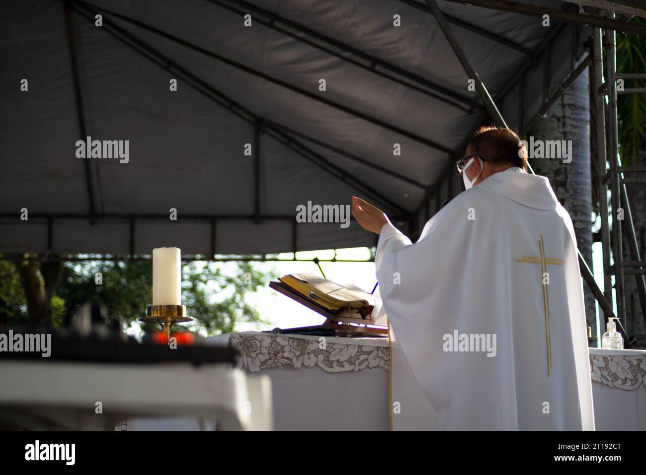 Salvador, Bahia, Brazil - January 07, 2022: Catholic priest is seen ...