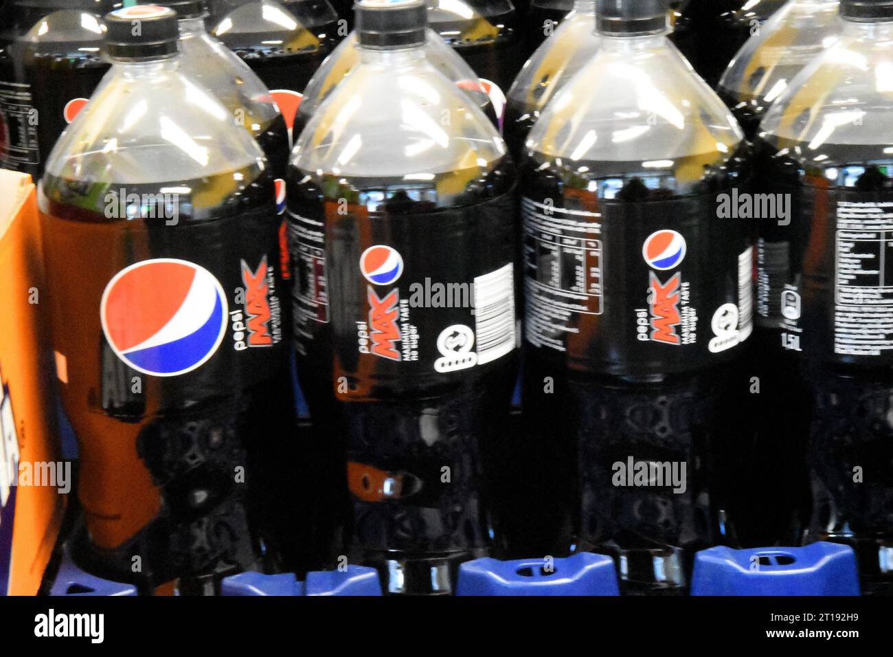 Copenhagen, Denmark /12 October. 2023/. Pepsi cola and max on sale i ...