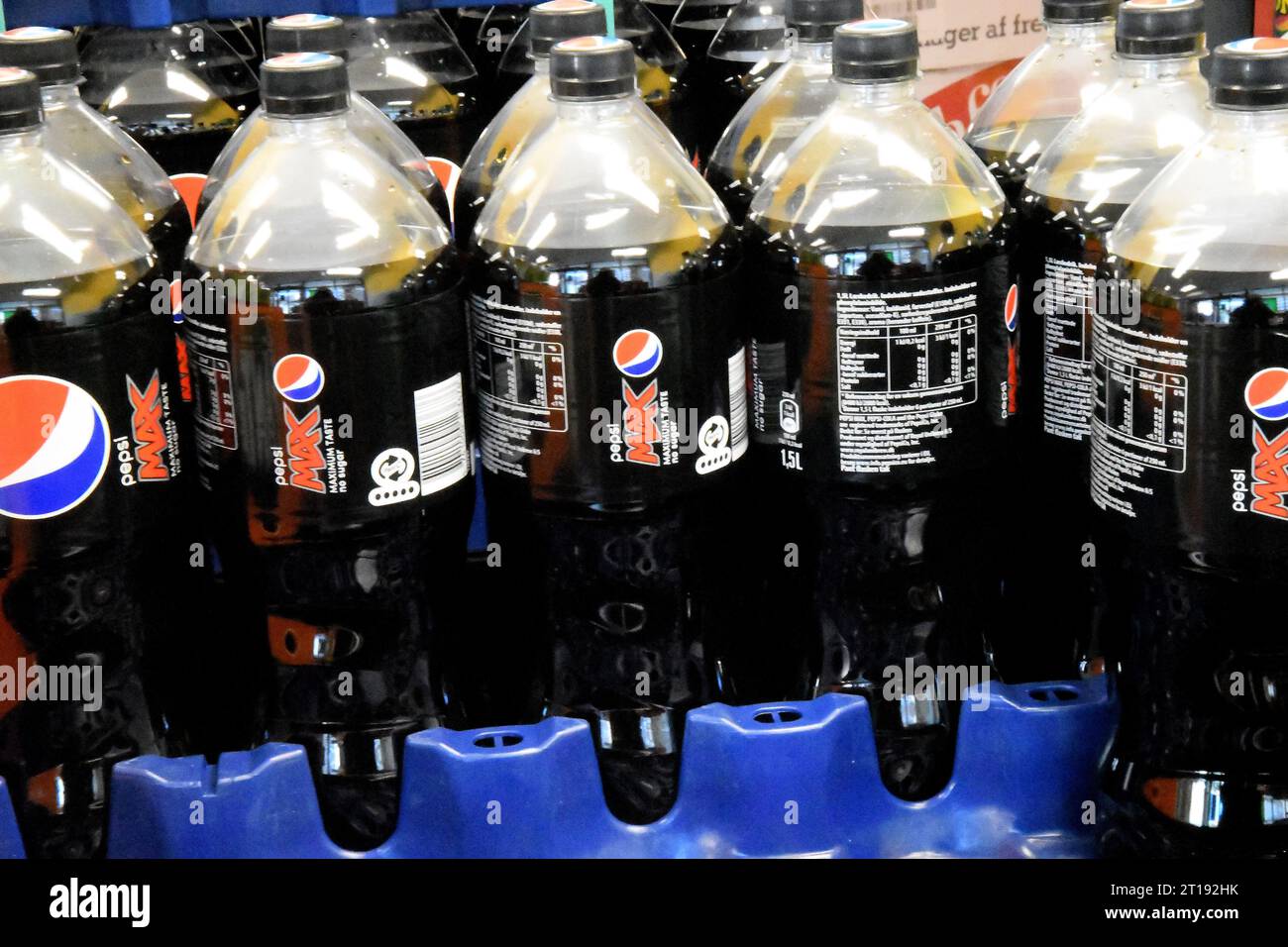Copenhagen, Denmark /12 October. 2023/. Pepsi cola and max on sale i ...