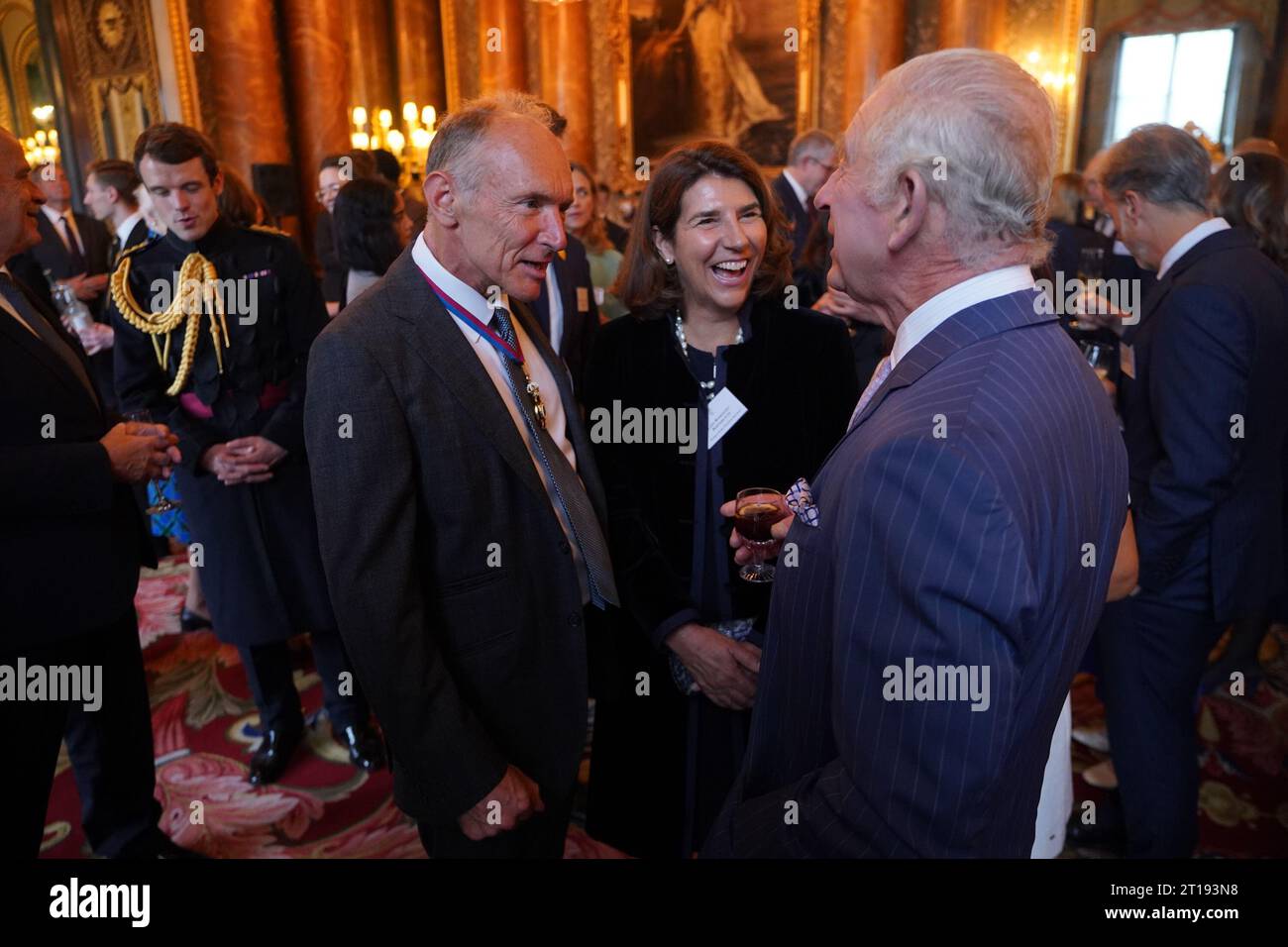 King Charles III (right) talks to inventor of the world wide web, Sir ...