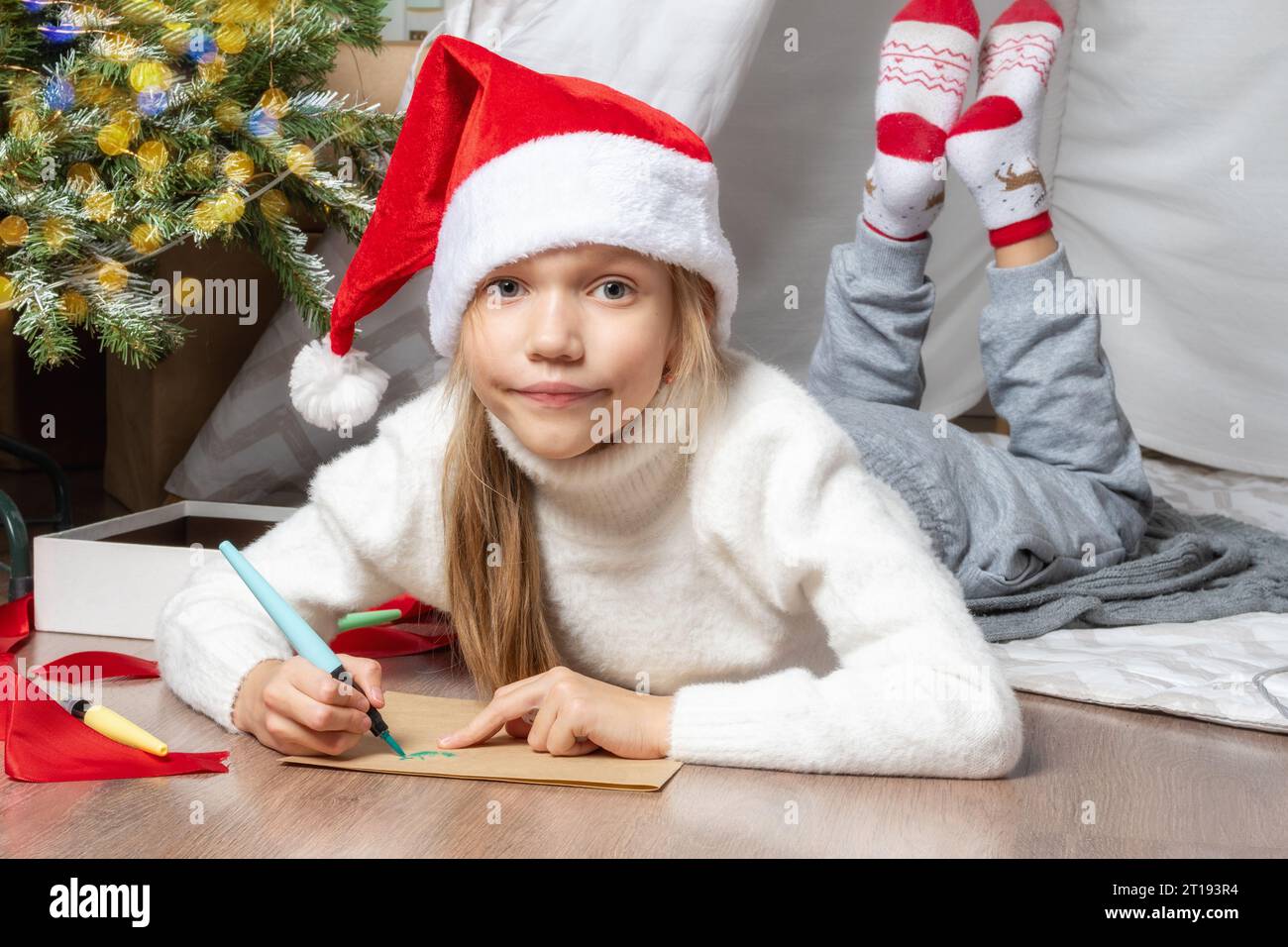 Christmas miracle wish list. Christmas helper child writing letter to ...