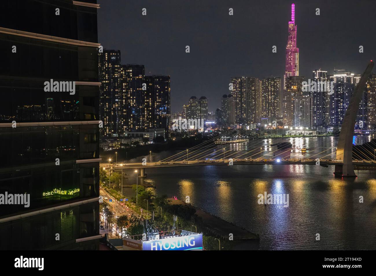 Ho Chi Minh City Skyline at Night, Vietnam. Landmark 81 Skyscraper on ...