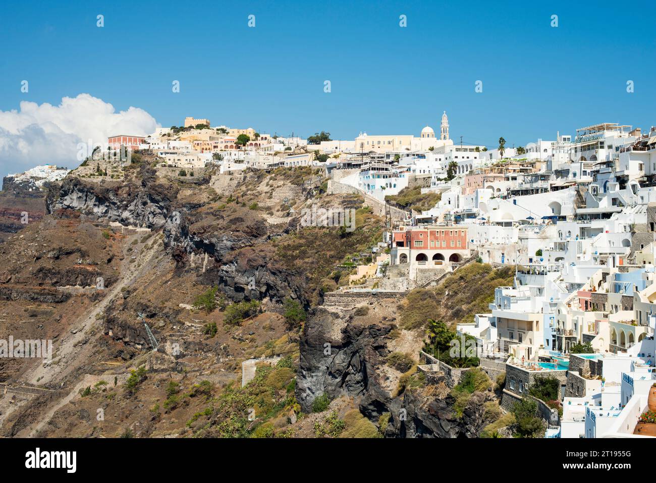 Landscape image of the town of Fira, Santorini, Greece Stock Photo - Alamy