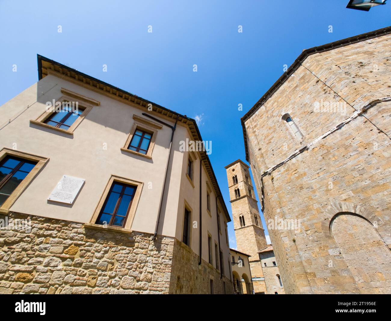 Tuscany, Volterra town skyline, church and panorama view Stock Photo ...