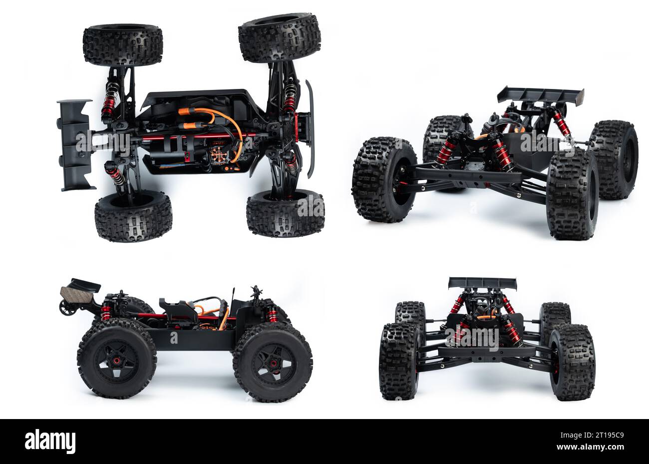 Rc car chassis different views isolated on white studio background ...