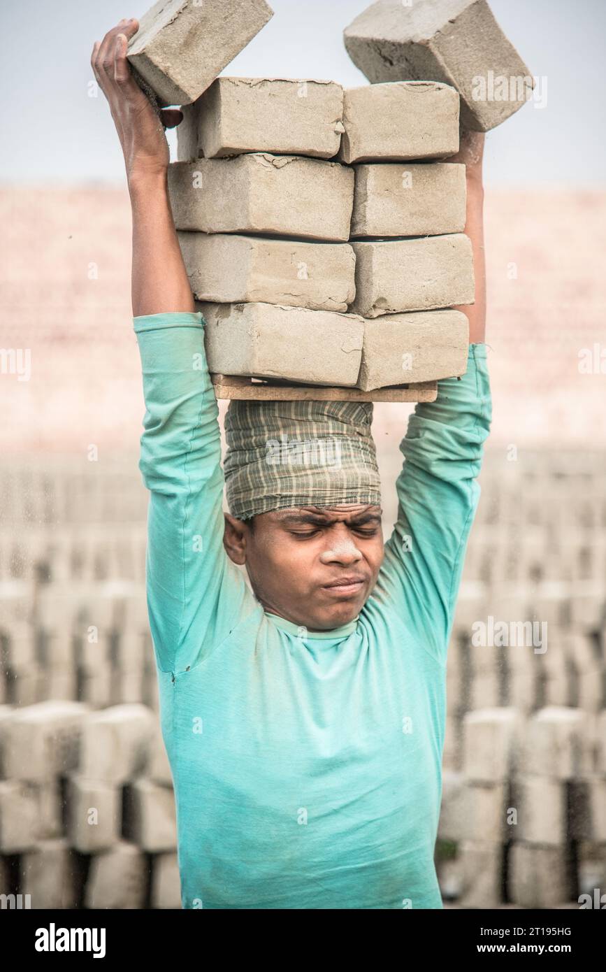 Brick-chipping is common in Bangladesh. Many children work as chippers in these brick fields in ...