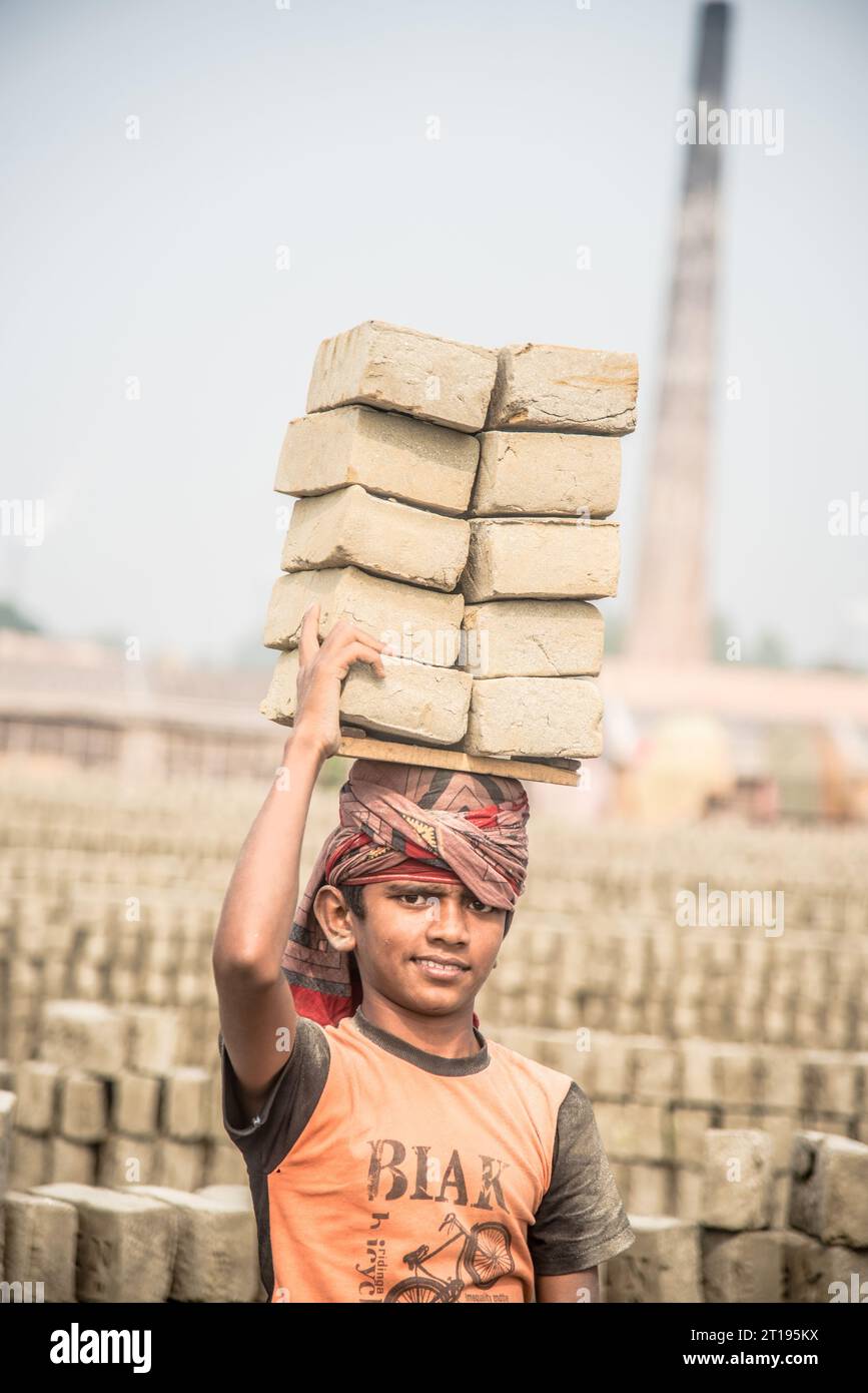 Brick-chipping is common in Bangladesh. Many children work as chippers ...