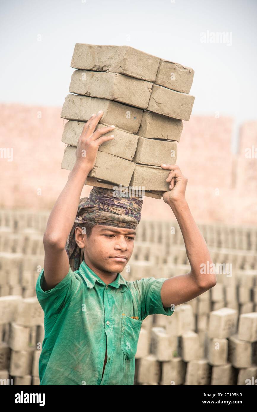 Brick-chipping is common in Bangladesh. Many children work as chippers ...
