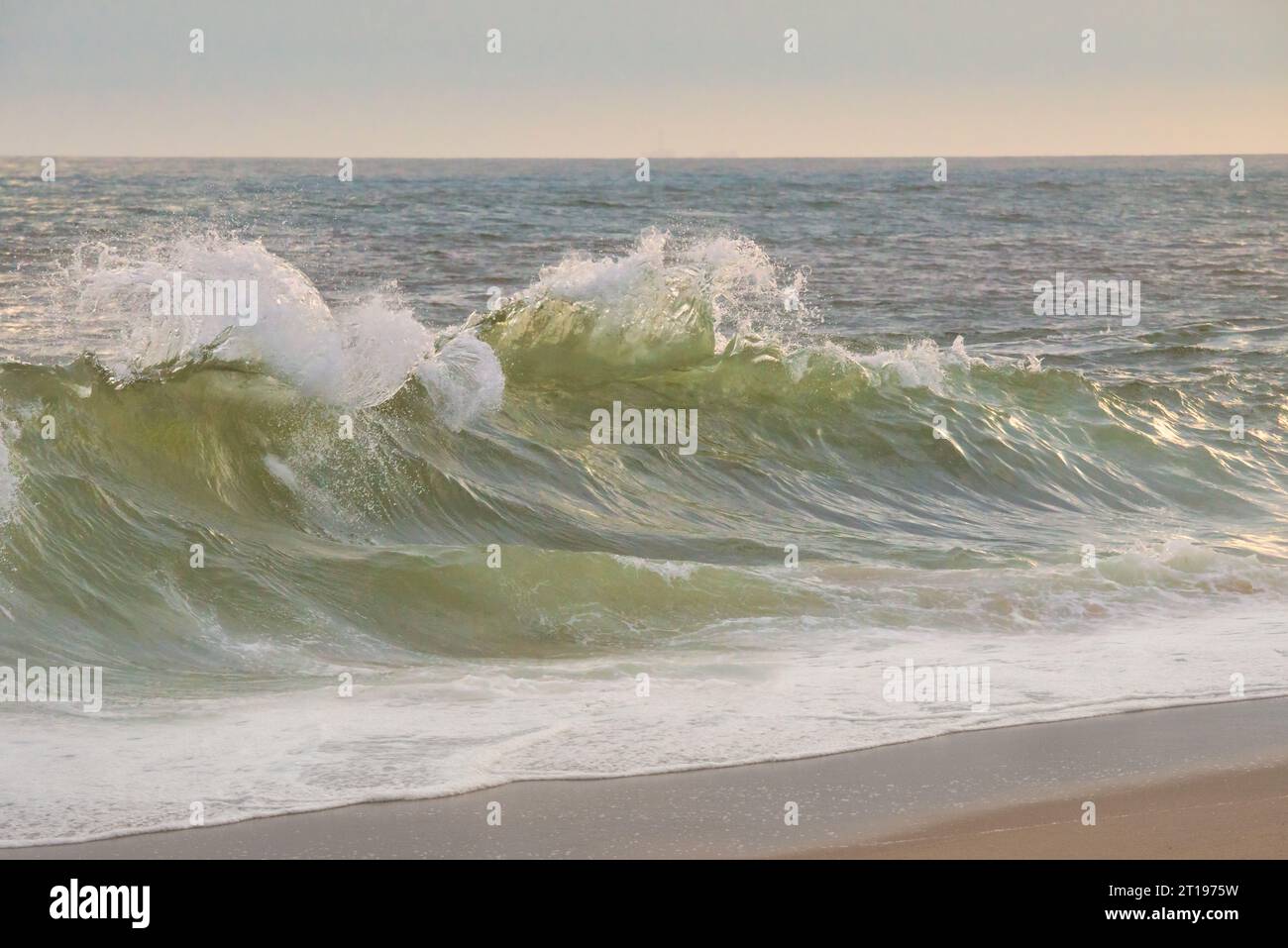 Waves Breaking on beach, Pacific Ocean, USA Stock Photo - Alamy