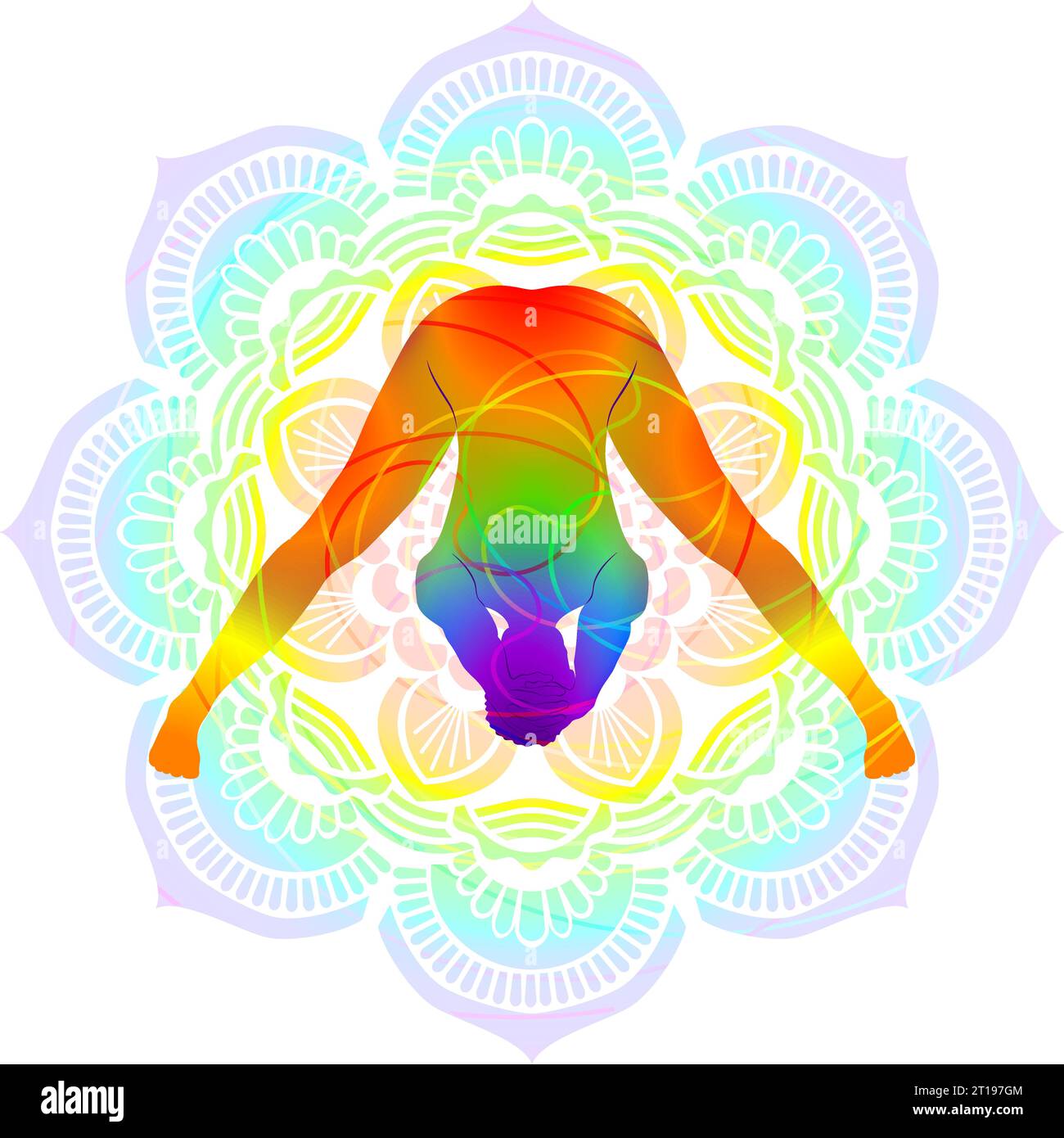 Colorful silhouette of Prasarita Padottanasana C. Wide Legged Forward ...