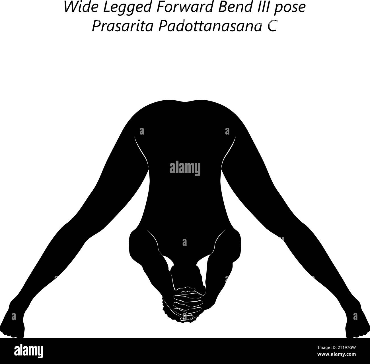 Silhouette of woman doing yoga Prasarita Padottanasana C. Wide Legged ...