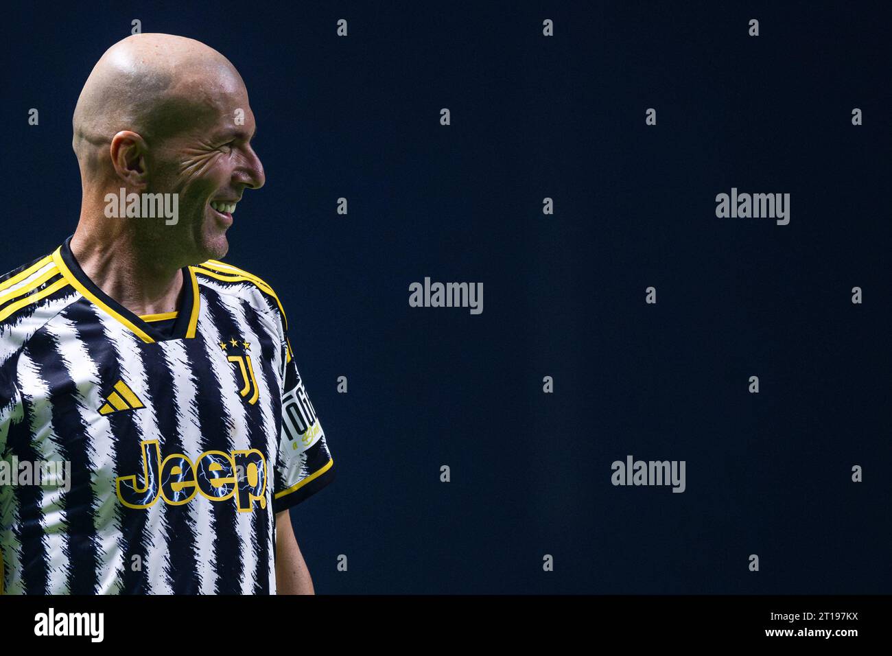 Zinedine Zidane smiles during the 'Together, a Black & White Show', an ...