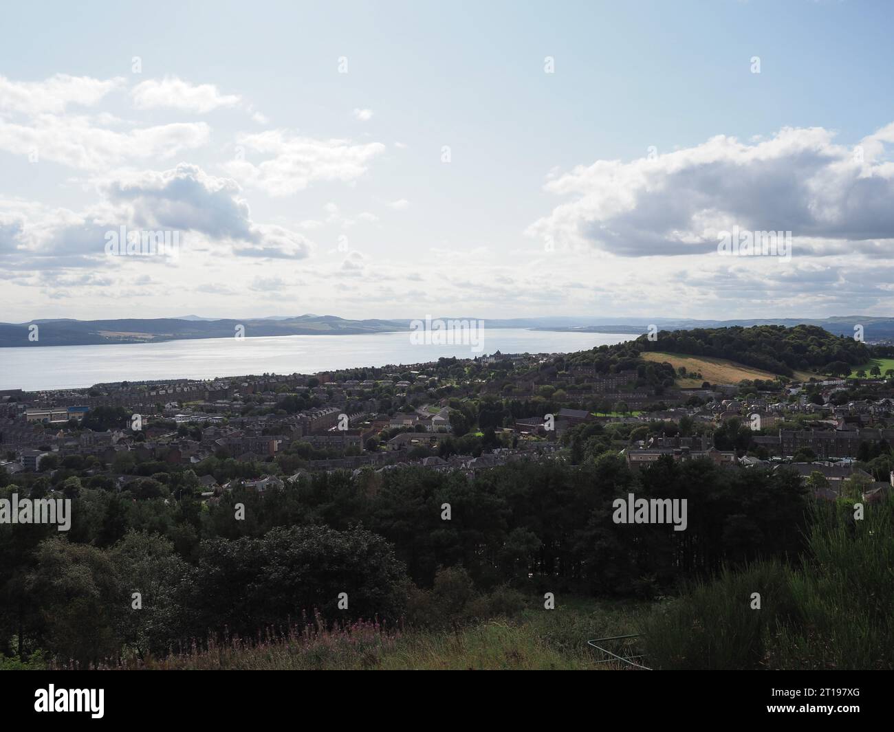 Aerial view of Dundee seen from the Dundee Law hill in Dundee, UK Stock ...