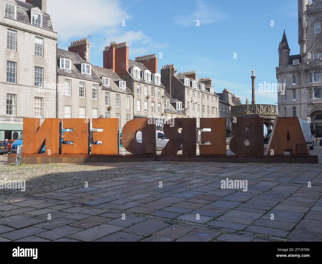 ABERDEEN, UK - SEPTEMBER 14, 2023: Aberdeen city name letters in ...