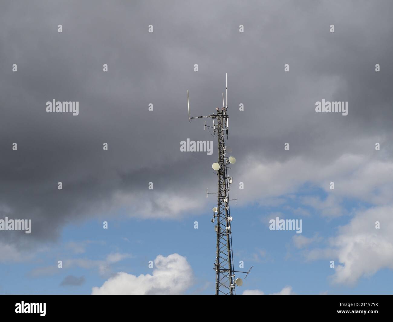 communication tower radio mast with antenna aerial Stock Photo - Alamy