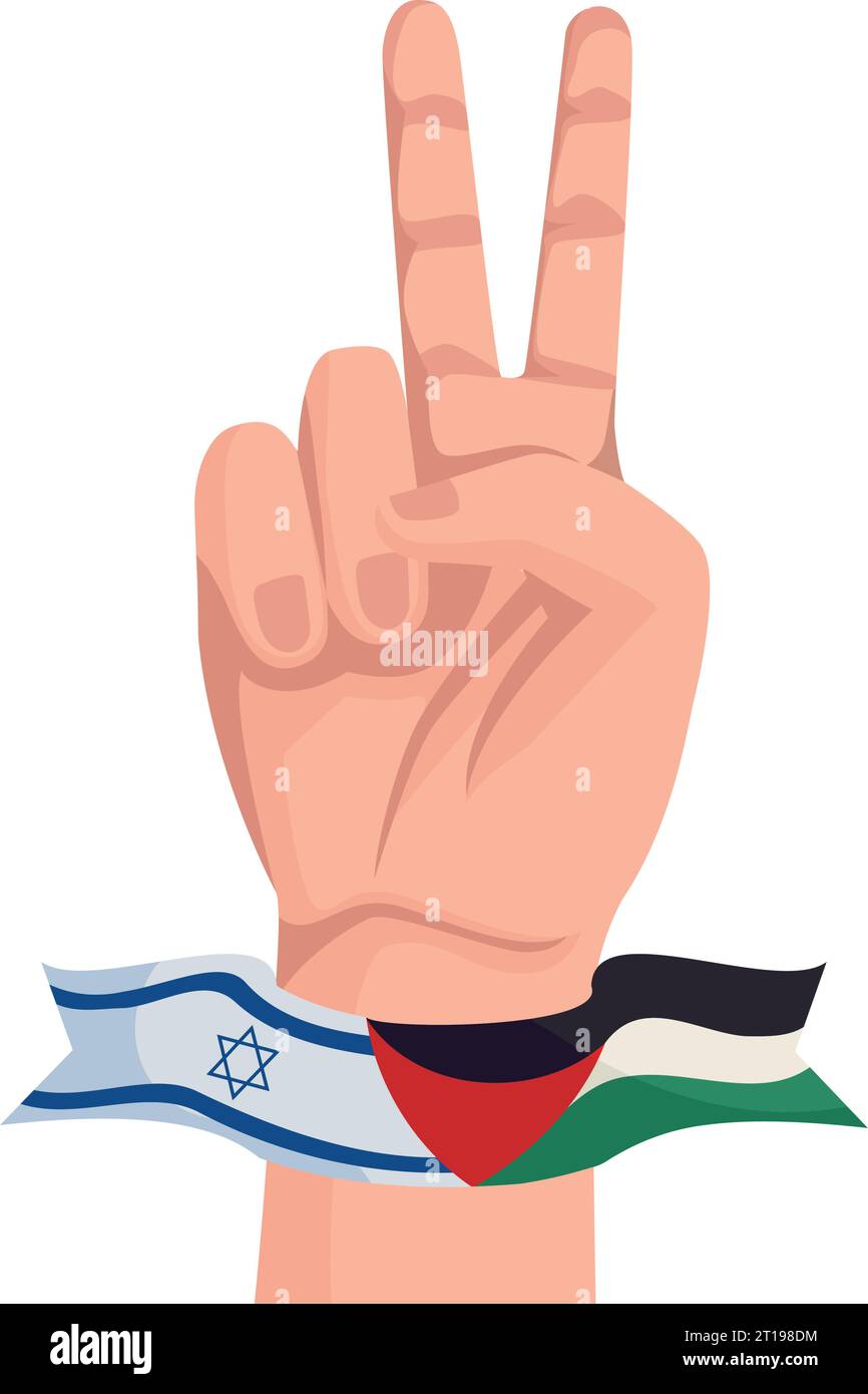 palestine and israel flags in peace hand Stock Vector Image & Art - Alamy