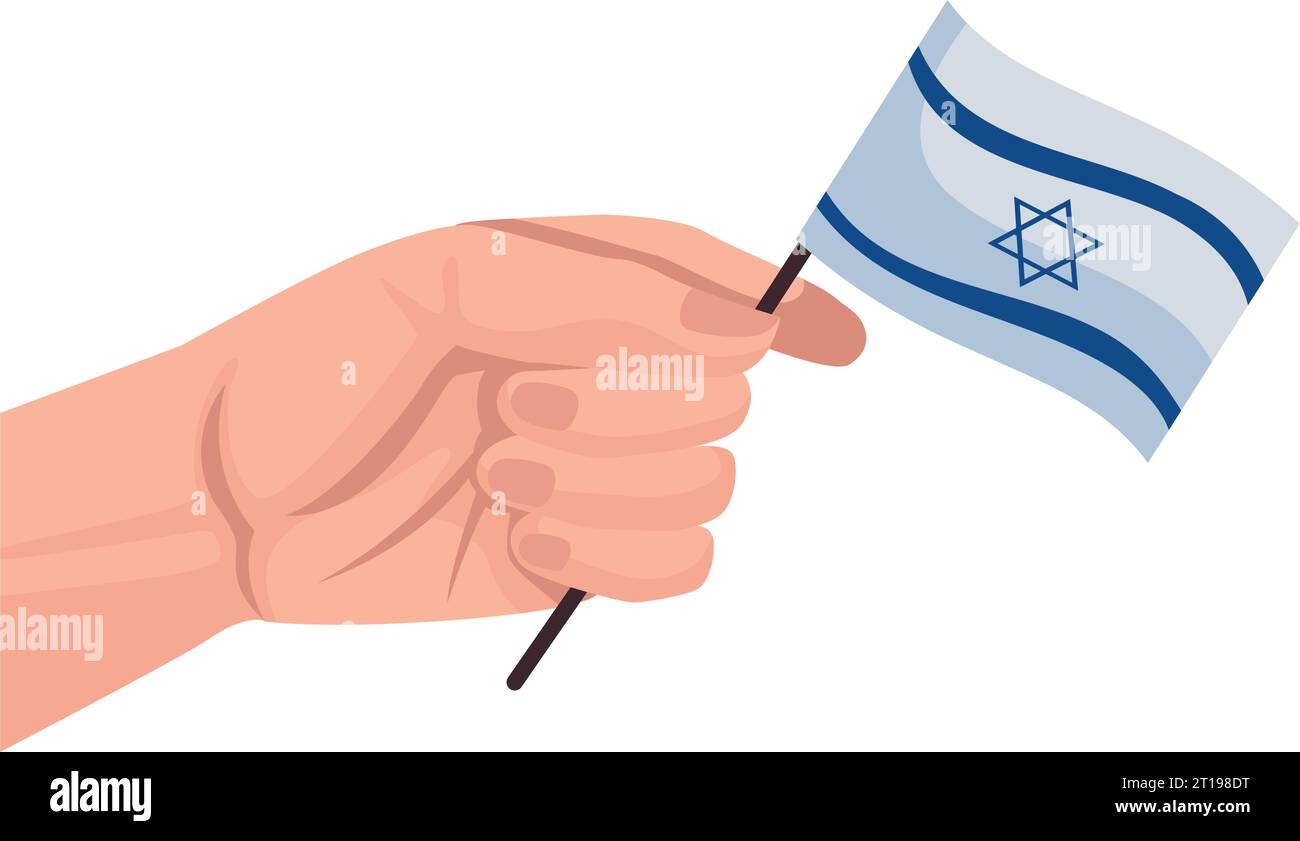 israel flag in hand Stock Vector Image & Art - Alamy