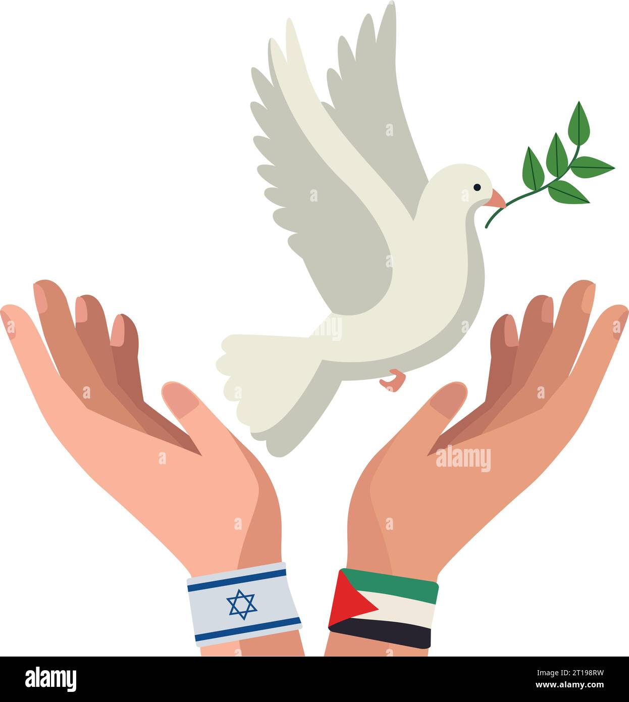 israel and palestine protecting of peace dove Stock Vector Image & Art ...