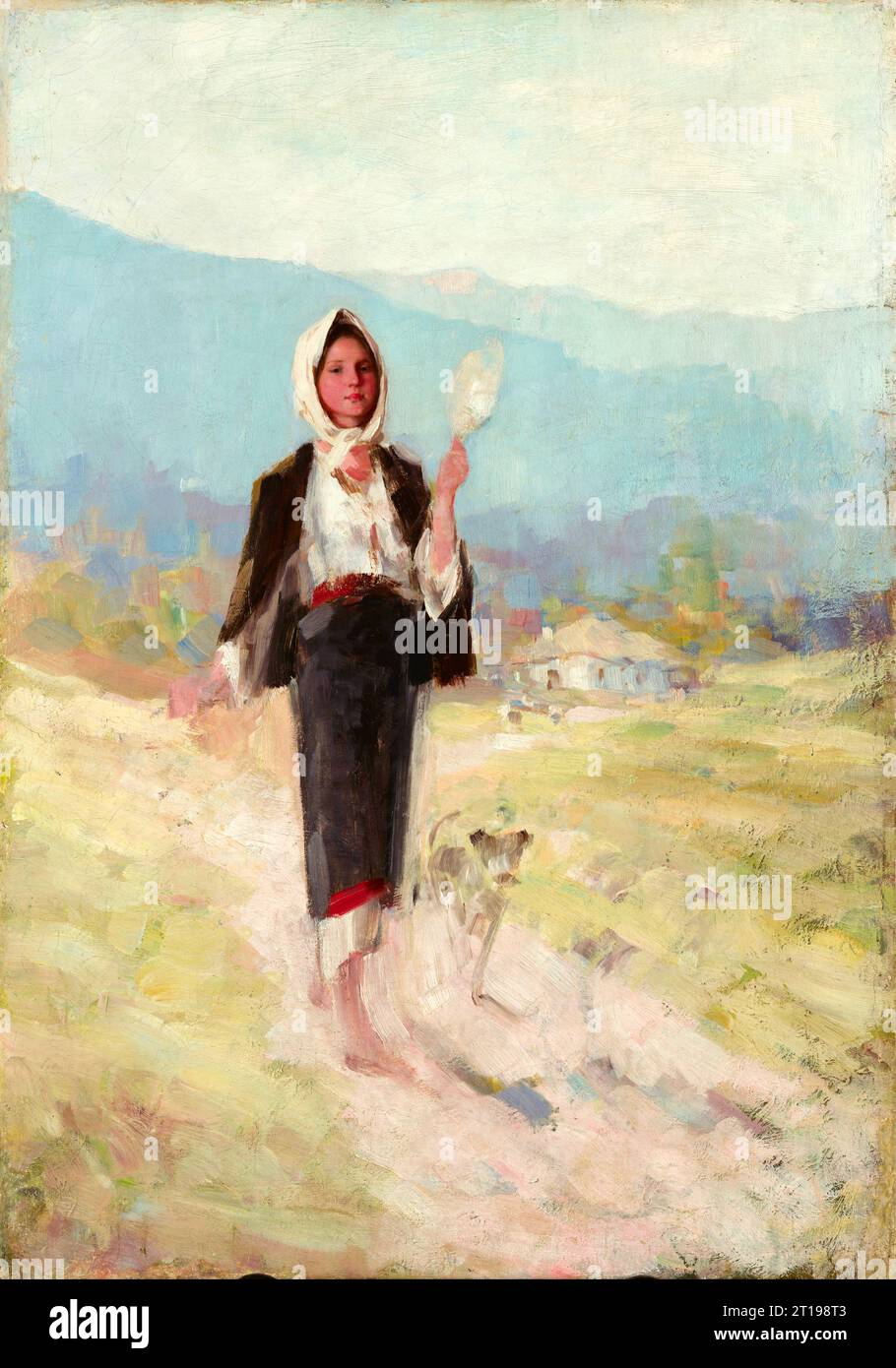 Woman with distaff hi-res stock photography and images - Alamy