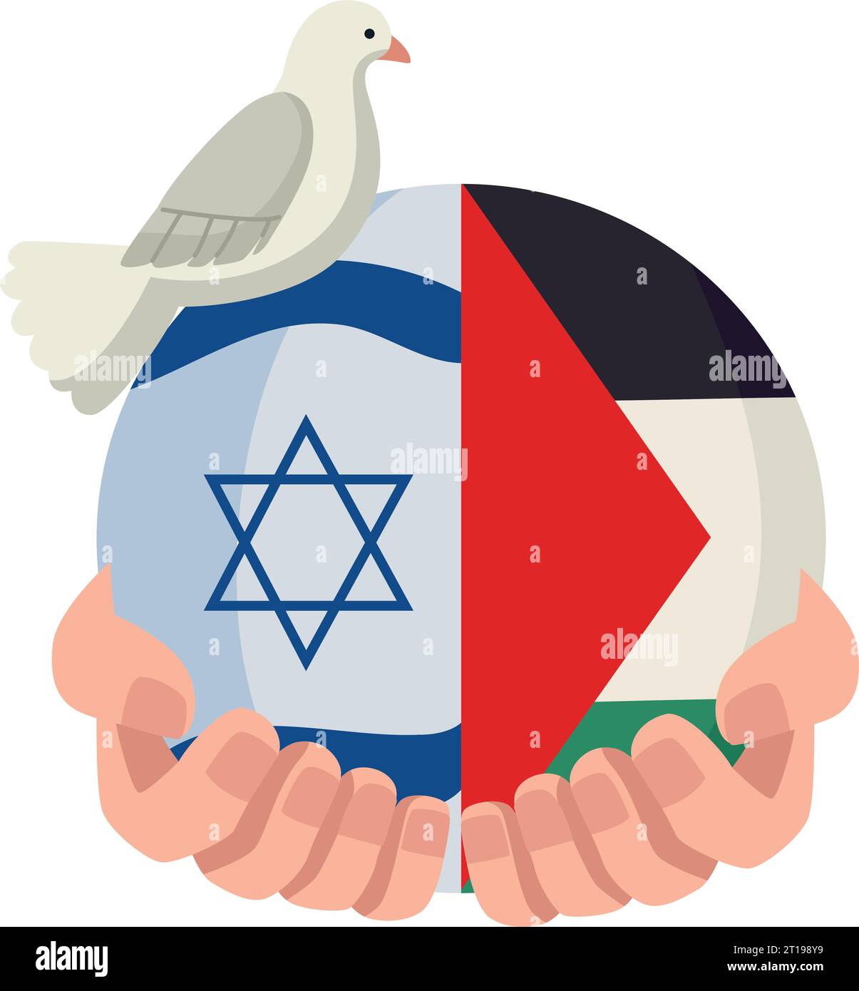 israel and palestine flags with dove peace Stock Vector Image & Art - Alamy