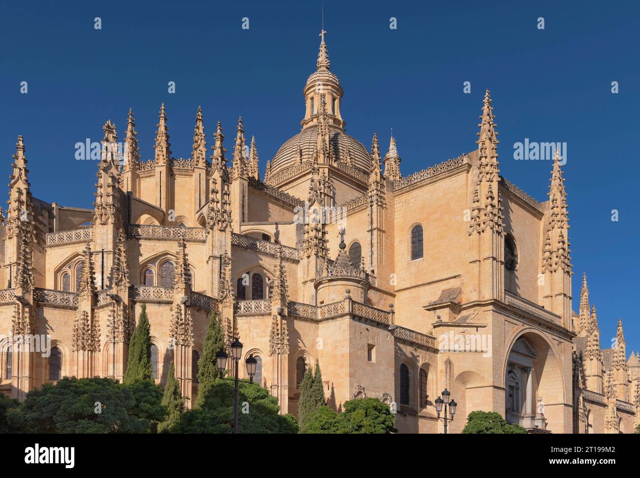 Spain, Castile, Segovia, Segovia Cathedral is a Gothic-style Roman ...