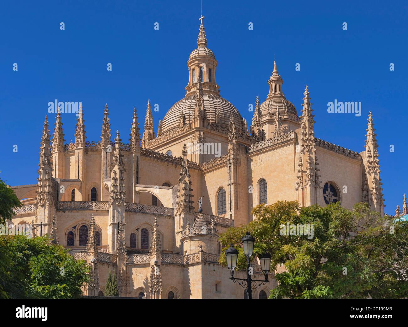 Spain, Castile, Segovia, Segovia Cathedral is a Gothic-style Roman ...