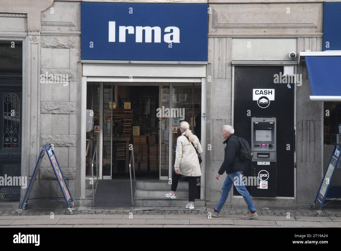 Copenhagen, Denmark /12 October. 2023/.Shopers and people walk b y Irma ...