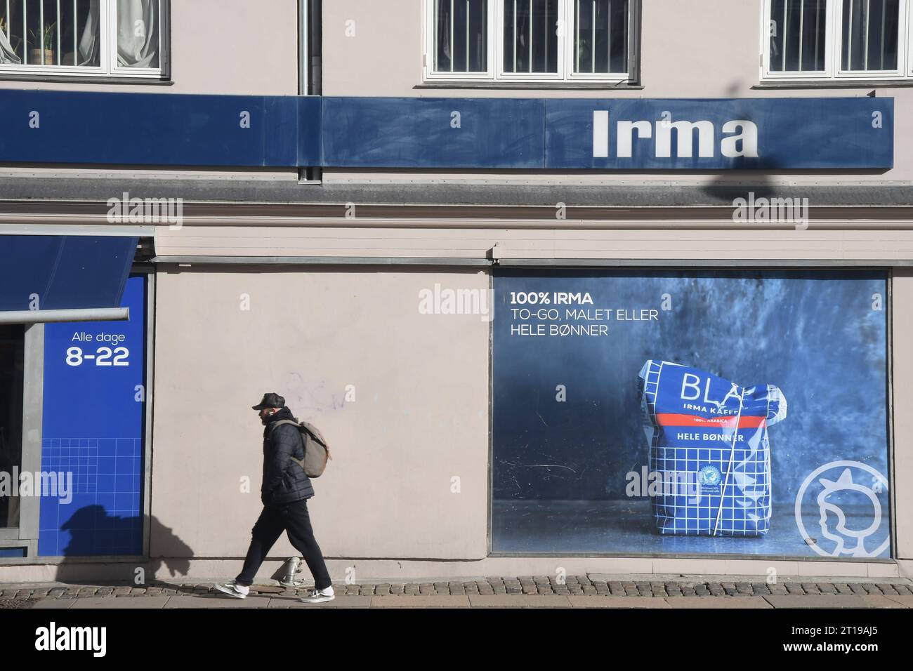 Copenhagen, Denmark /12 October. 2023/.Shopers and people walk b y Irma ...