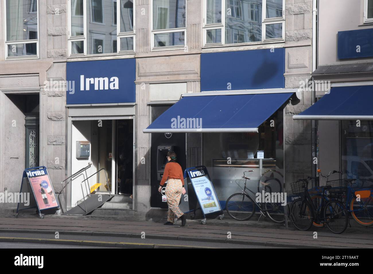 Copenhagen, Denmark /12 October. 2023/.Shopers and people walk b y Irma ...