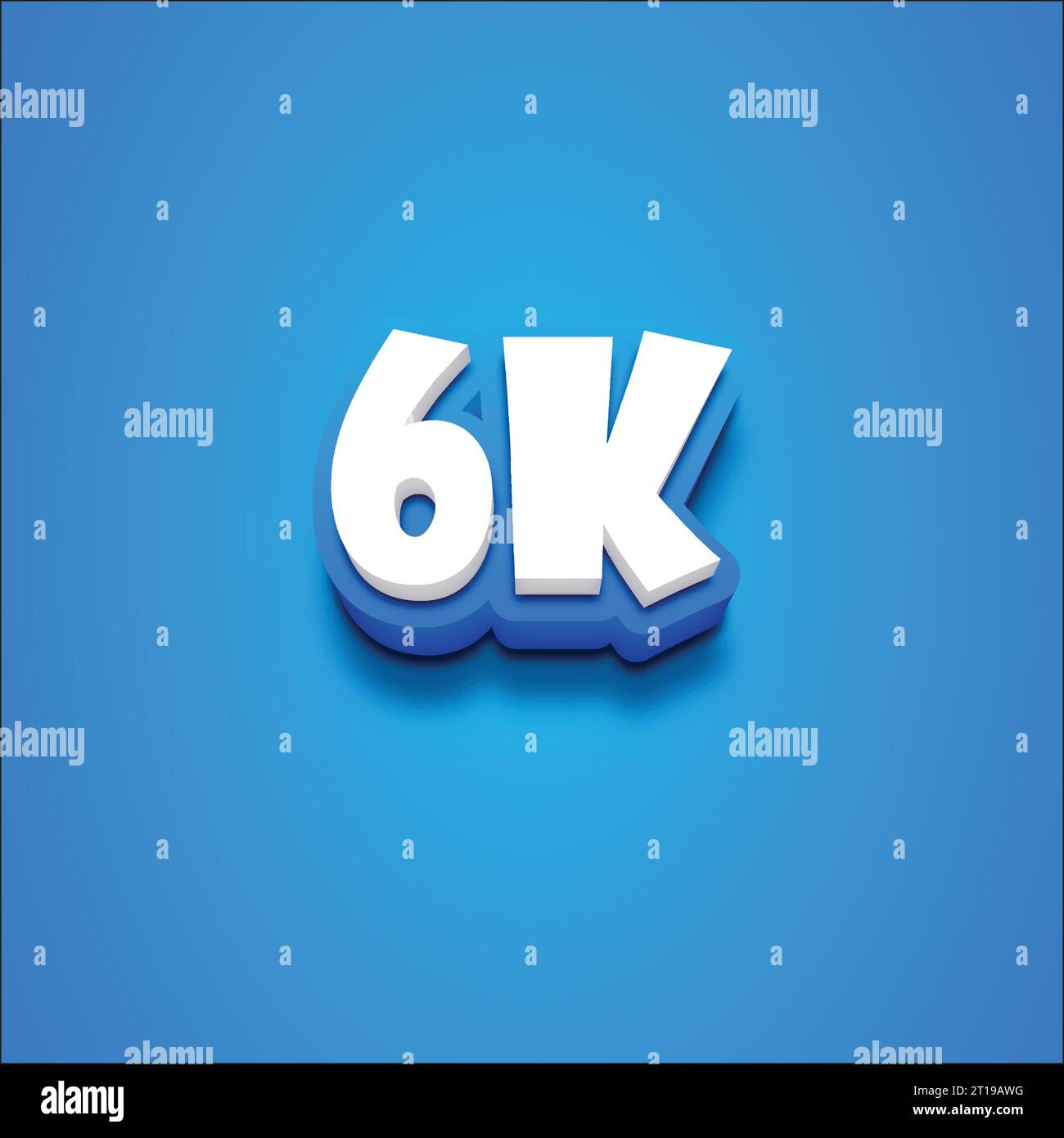 Vector 3D 6K text on a blue blackground Stock Vector Image & Art - Alamy