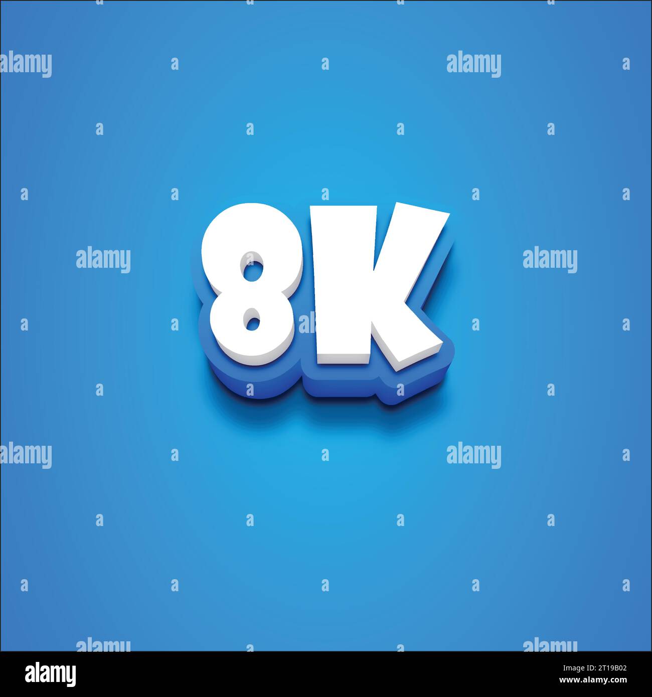 Vector 3D 8K text on a blue blackground Stock Vector Image & Art - Alamy
