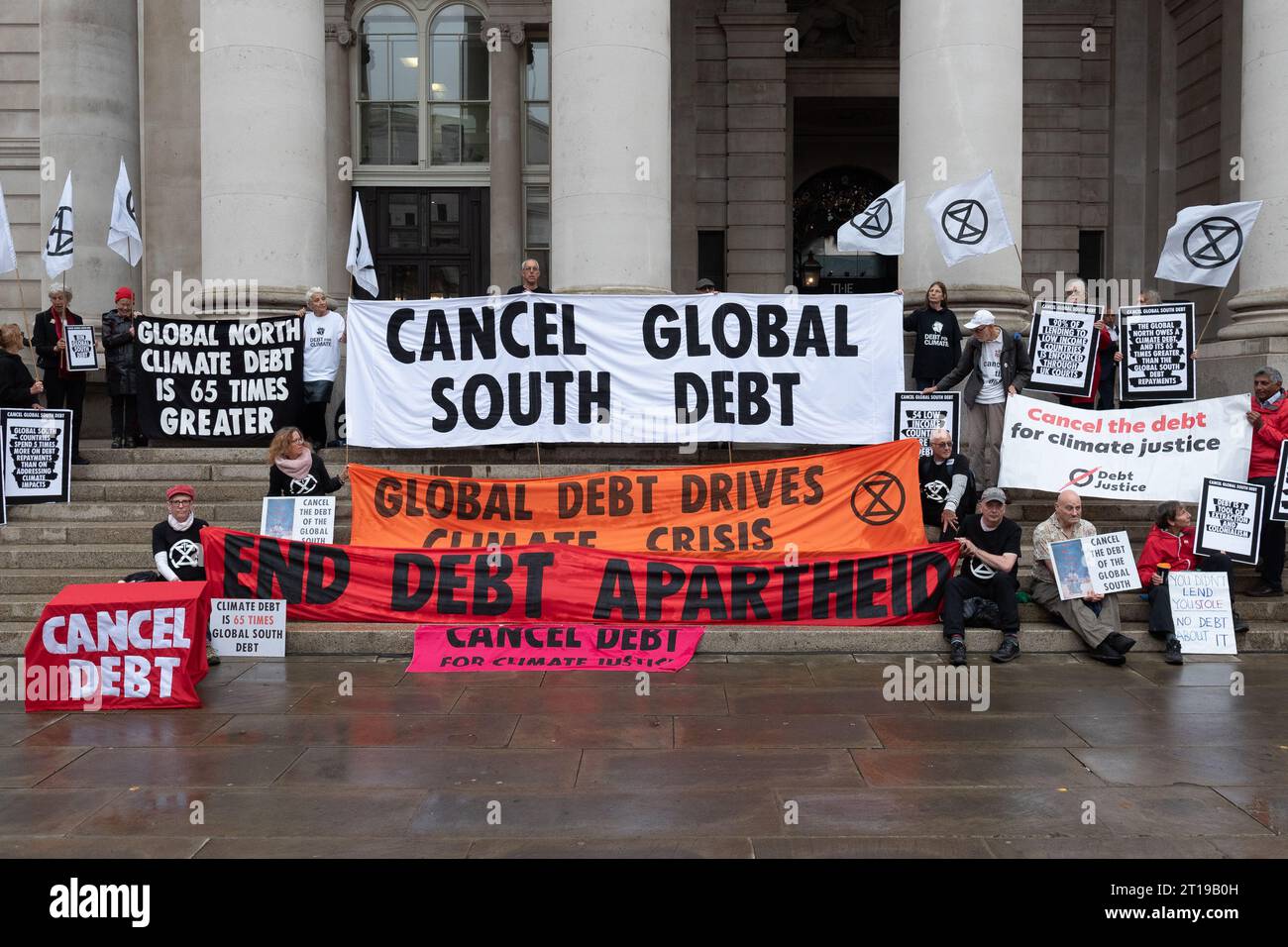 London, UK. 12 October, 2023. A coalition of groups, including Debt for ...